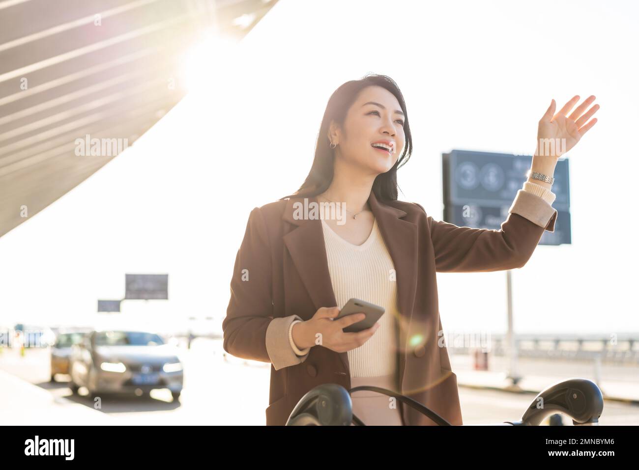 Airport wave woman hi-res stock photography and images - Alamy