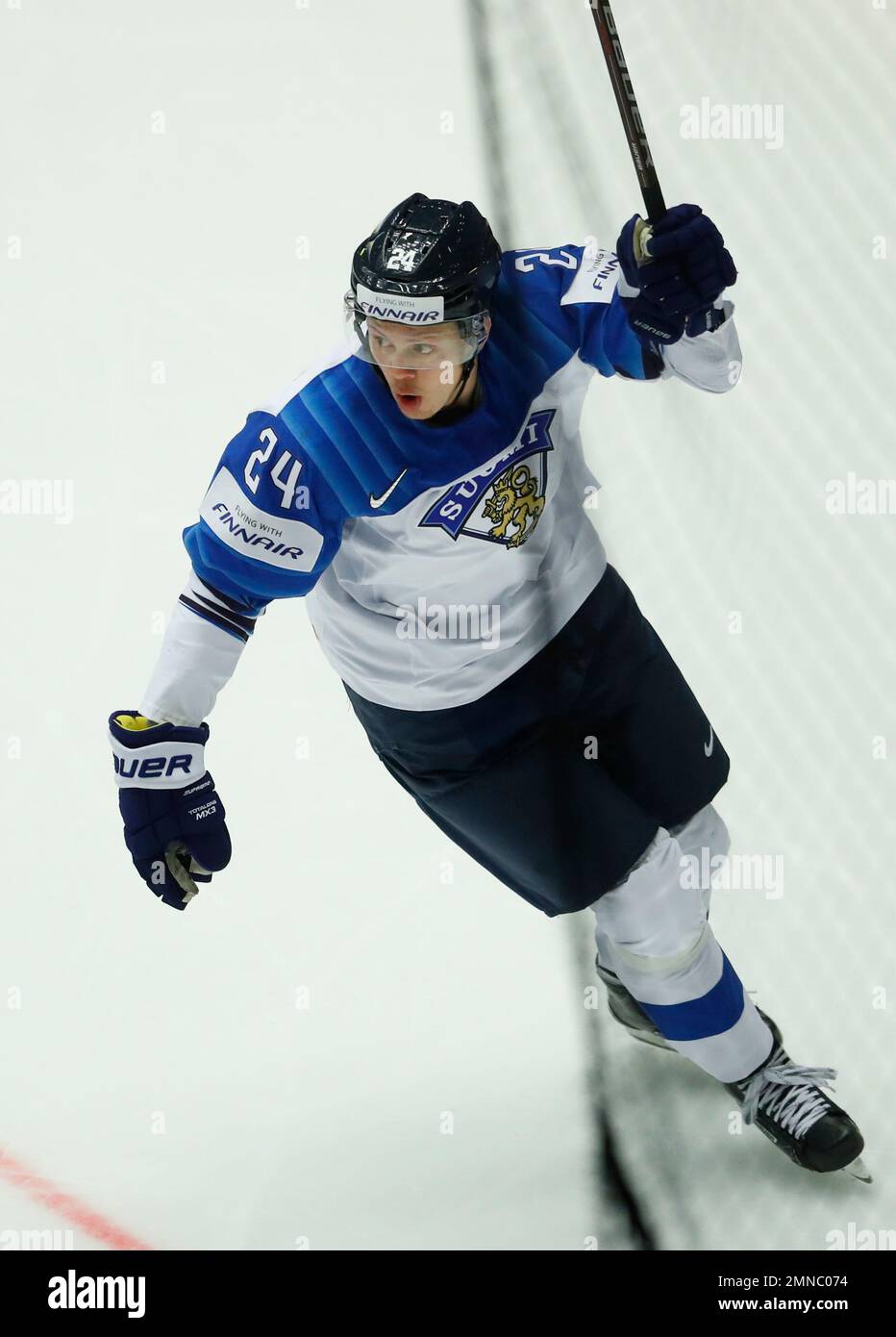 Finland's Kasperi Kapanen celebrates his sides first goal during the ...