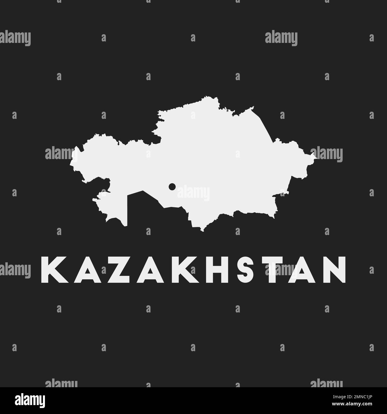 Kazakhstan icon. Country map on dark background. Stylish Kazakhstan map ...