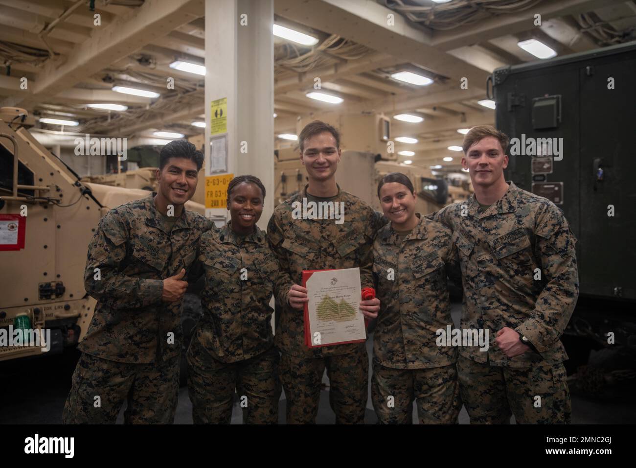 U.S. Marine Corps Cpl. Dylan Hoover, ammo technician assigned to Combat ...