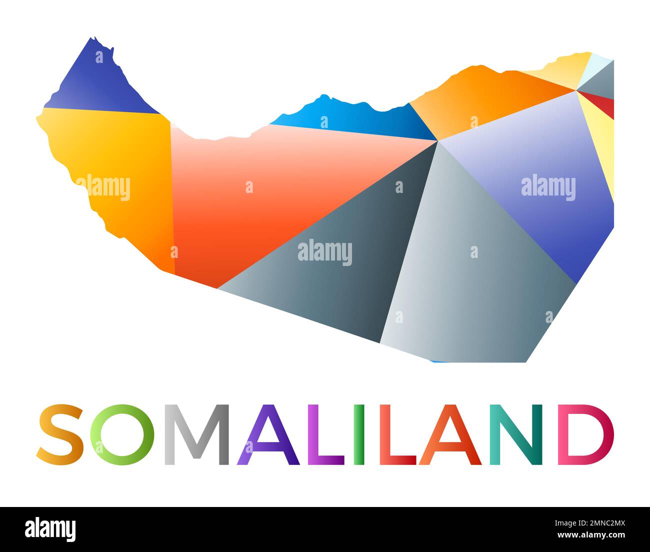 Somaliland polygonal map hi-res stock photography and images - Alamy