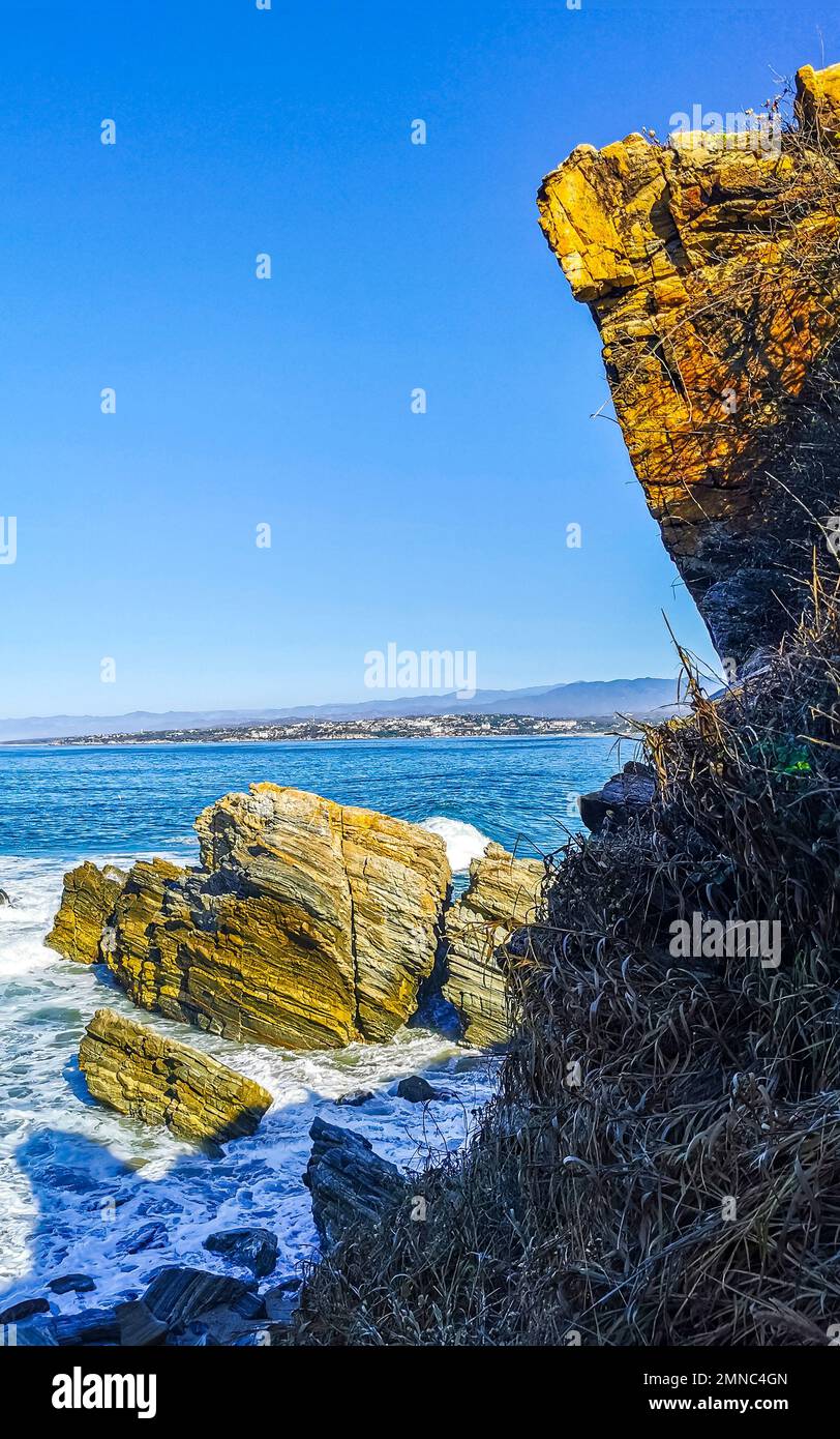 Beautiful rocks cliffs stones and boulders and huge big surfer waves on ...