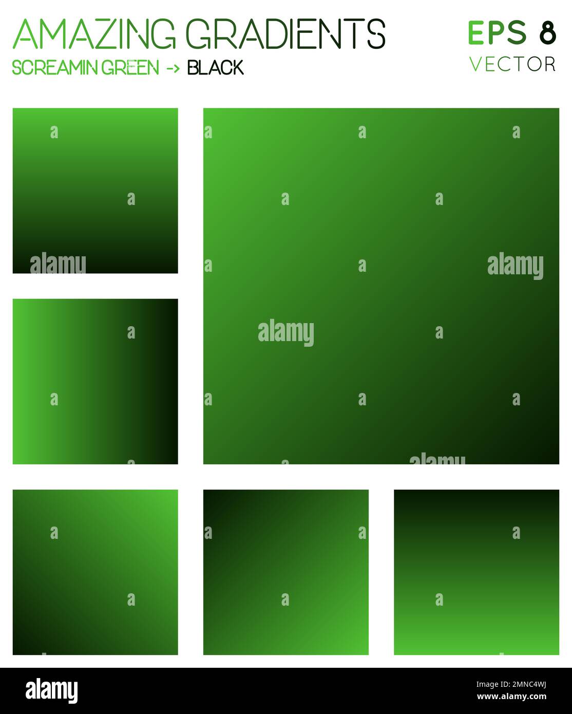 Colorful gradients in screamin green, black color tones. Actual ...