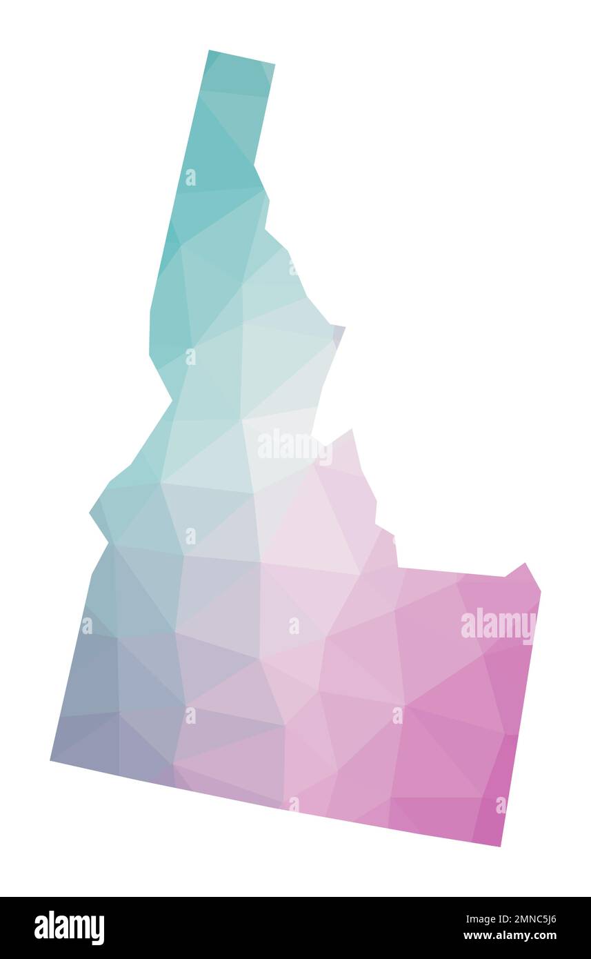 Polygonal map of Idaho. Geometric illustration of the US state in ...