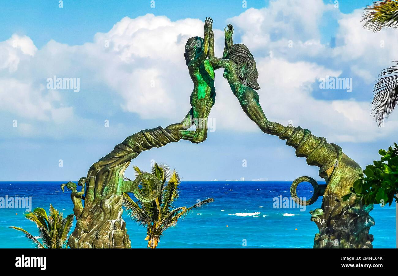 The ancient architecture of the Portal Maya in the Fundadores park with ...