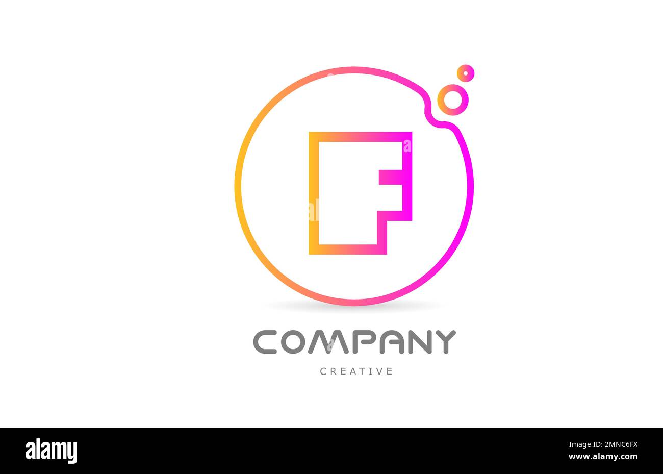 geometric F letter alphabet logo icon with circle and bubbles. Creative ...