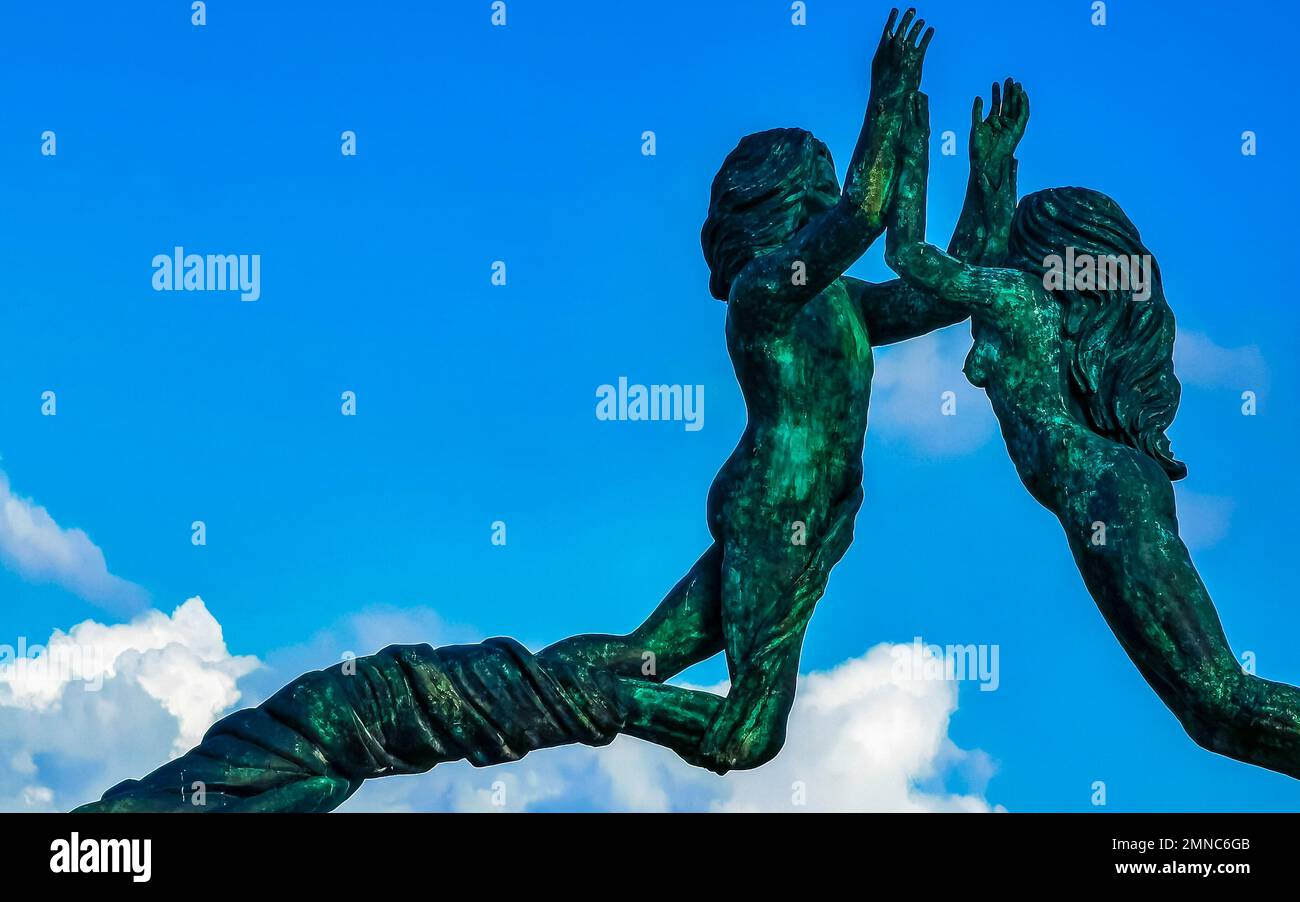 The ancient architecture of the Portal Maya in the Fundadores park with ...