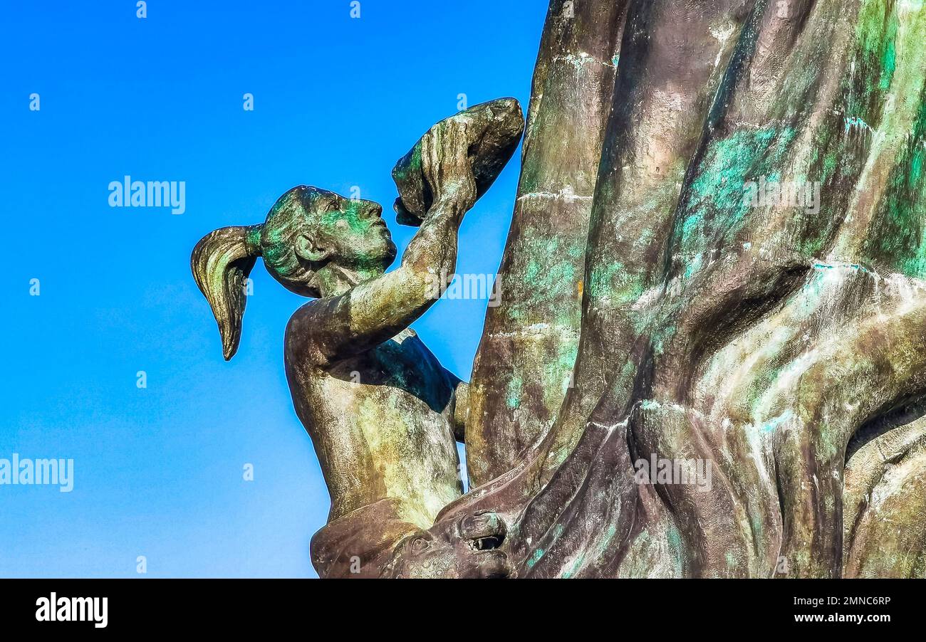 The ancient architecture of the Portal Maya in the Fundadores park with ...