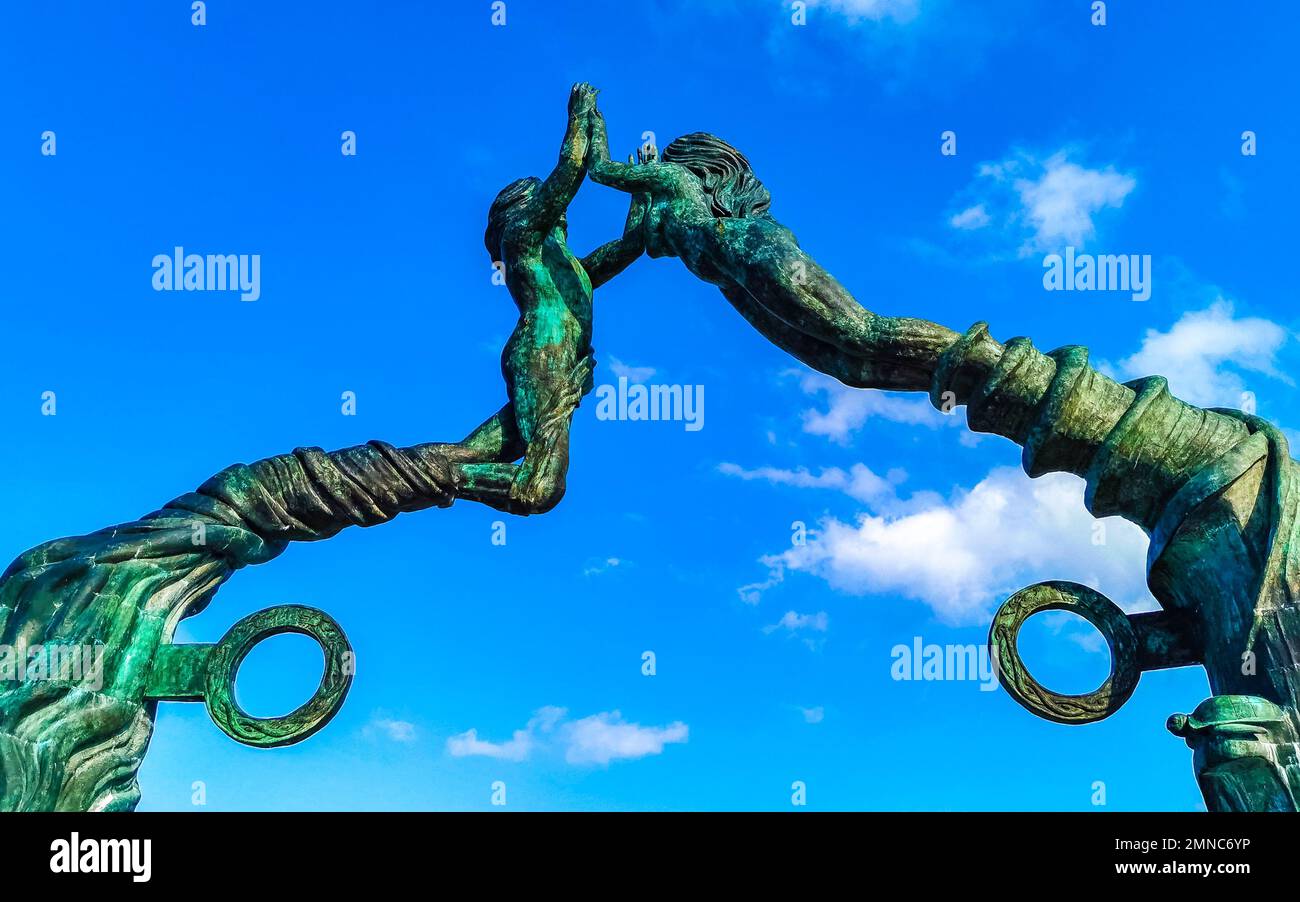 The ancient architecture of the Portal Maya in the Fundadores park with ...