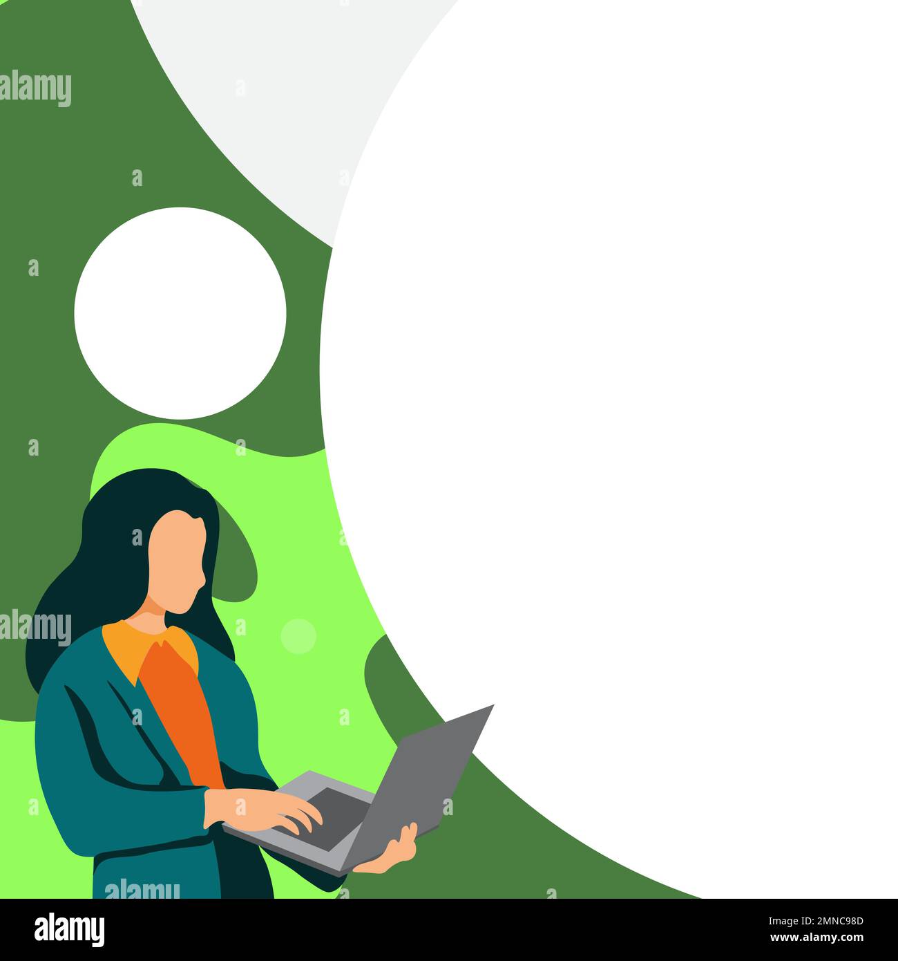 Businesswoman standing on the bright colored background. Woman holding ...