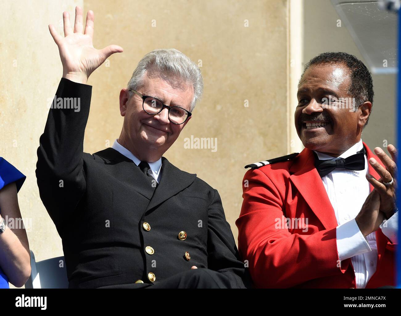 Fred Grandy, left, and Ted Lange, cast members on the TV series "The ...