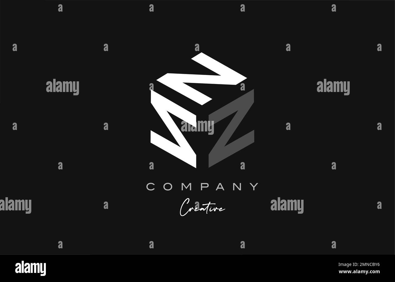 grey white Z three letter alphabet letter logo icon design. Creative ...