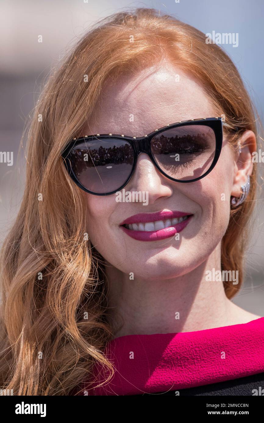Actress Jessica Chastain poses for photographers during a photo call ...