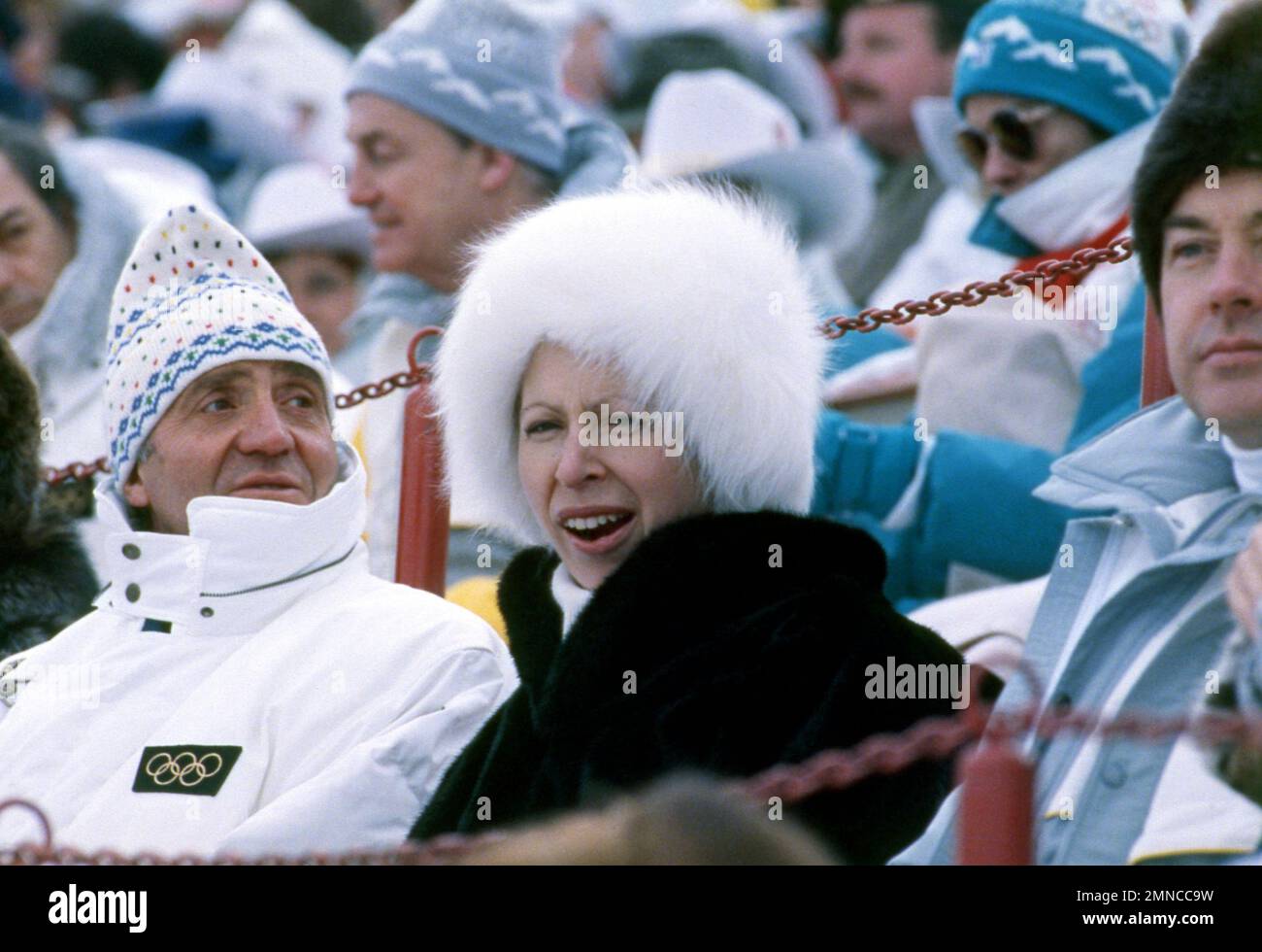 Princess Anne and Spain's King Juan Carlos in conversation during the ...