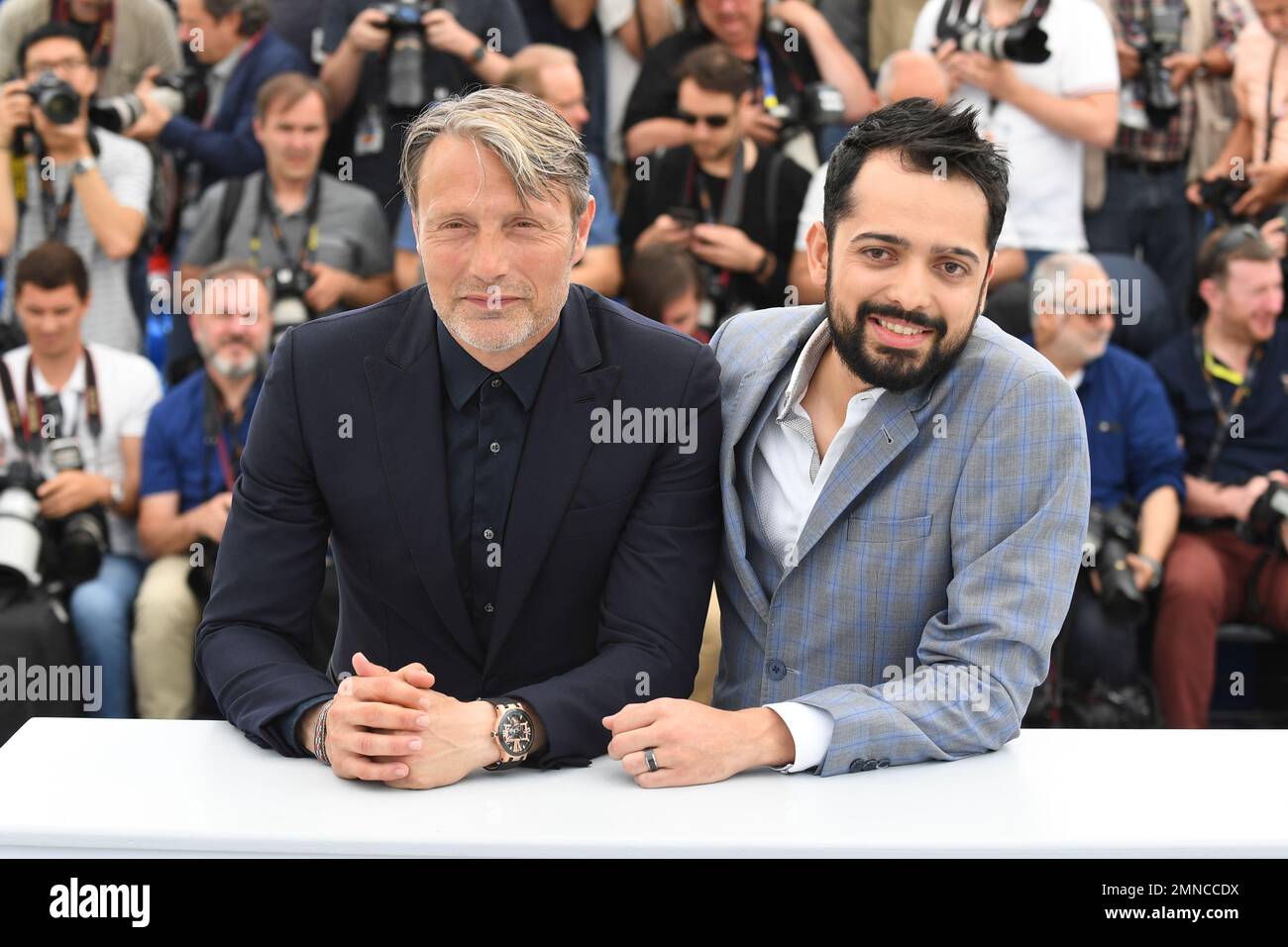 Actor Mads Mikkelsen, left, and director Joe Penna pose for ...