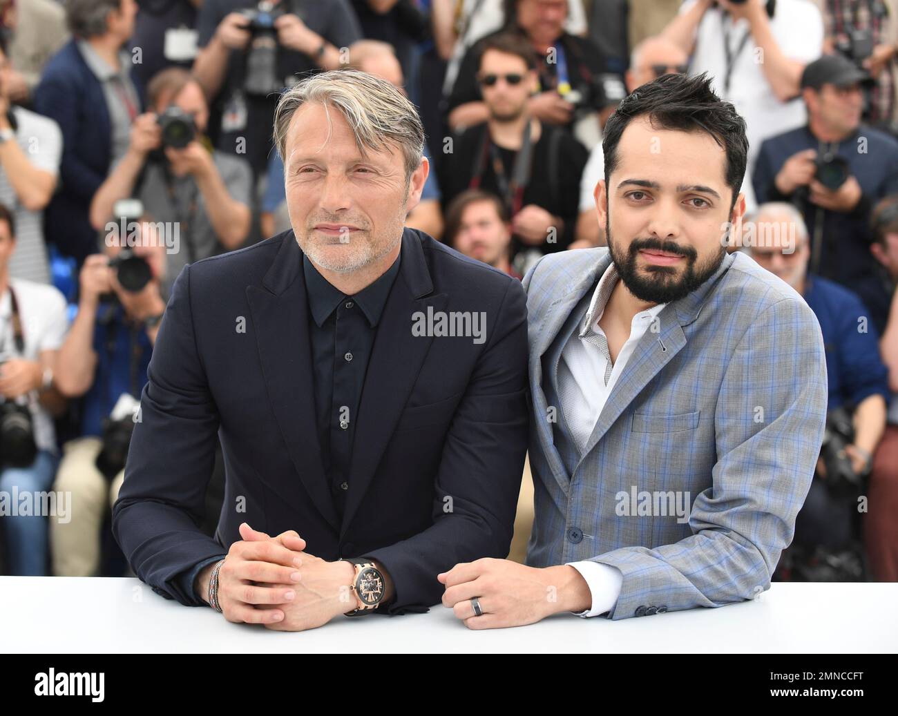Actor Mads Mikkelsen, left, and director Joe Penna pose for ...