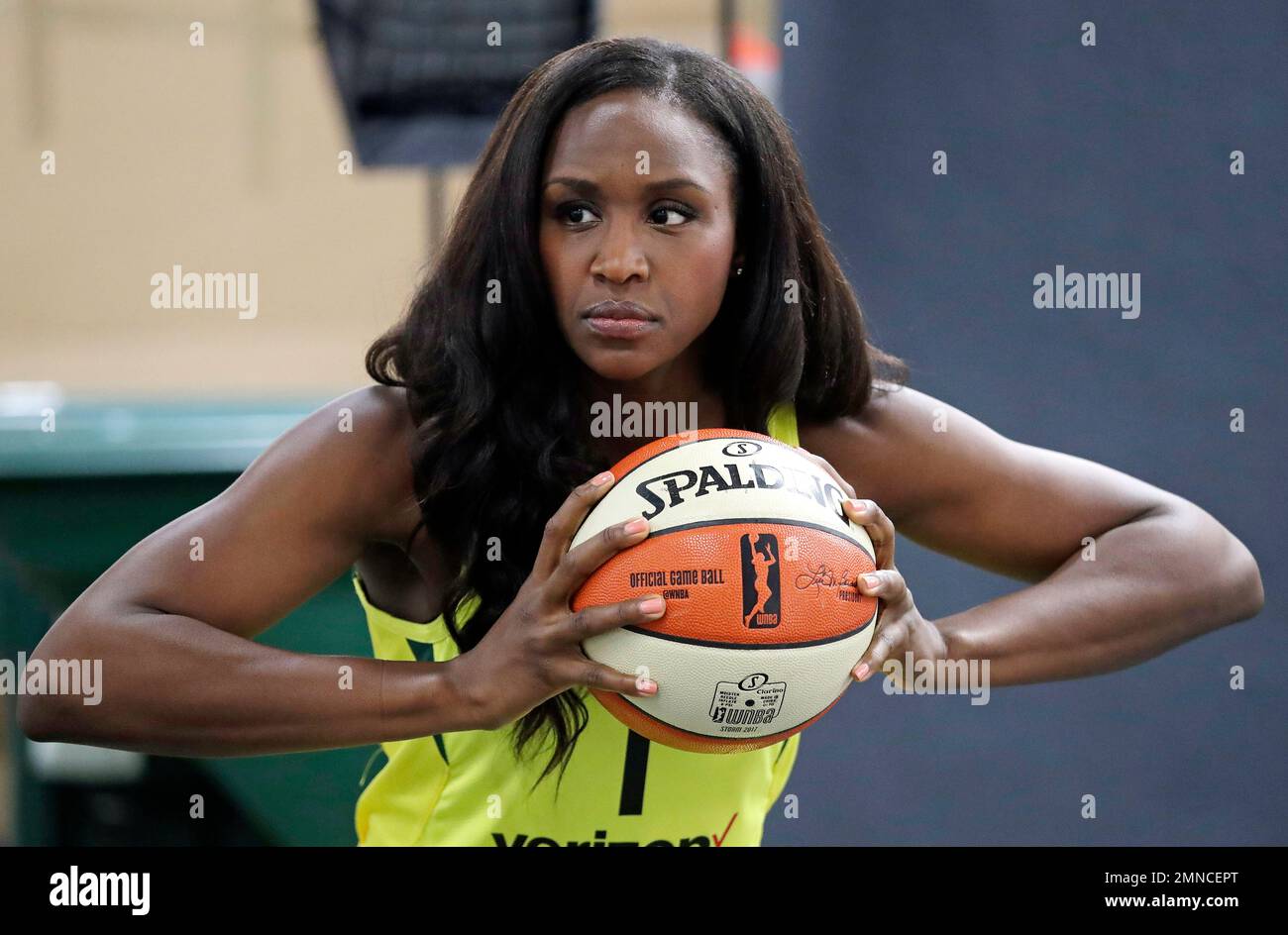 Seattle Storms' Crystal Langhorne poses for a photo during the WNBA ...