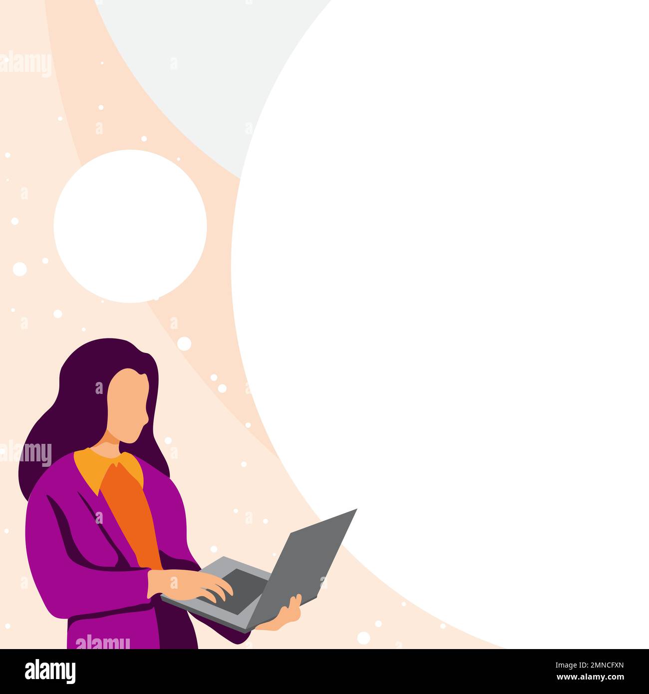 Businesswoman standing on the bright colored background. Woman holding ...