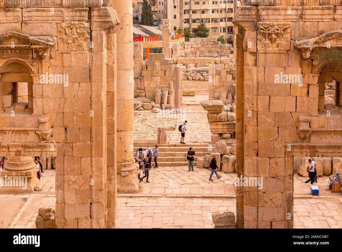 Jerash, Jordan - November 7, 2022: People visiting Gerasa ancient roman ...