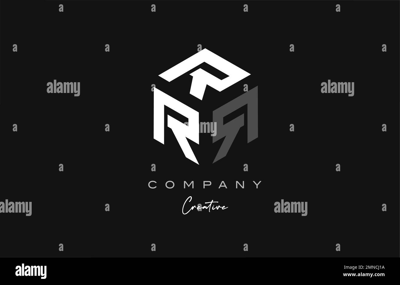grey white R three letter alphabet letter logo icon design. Creative ...