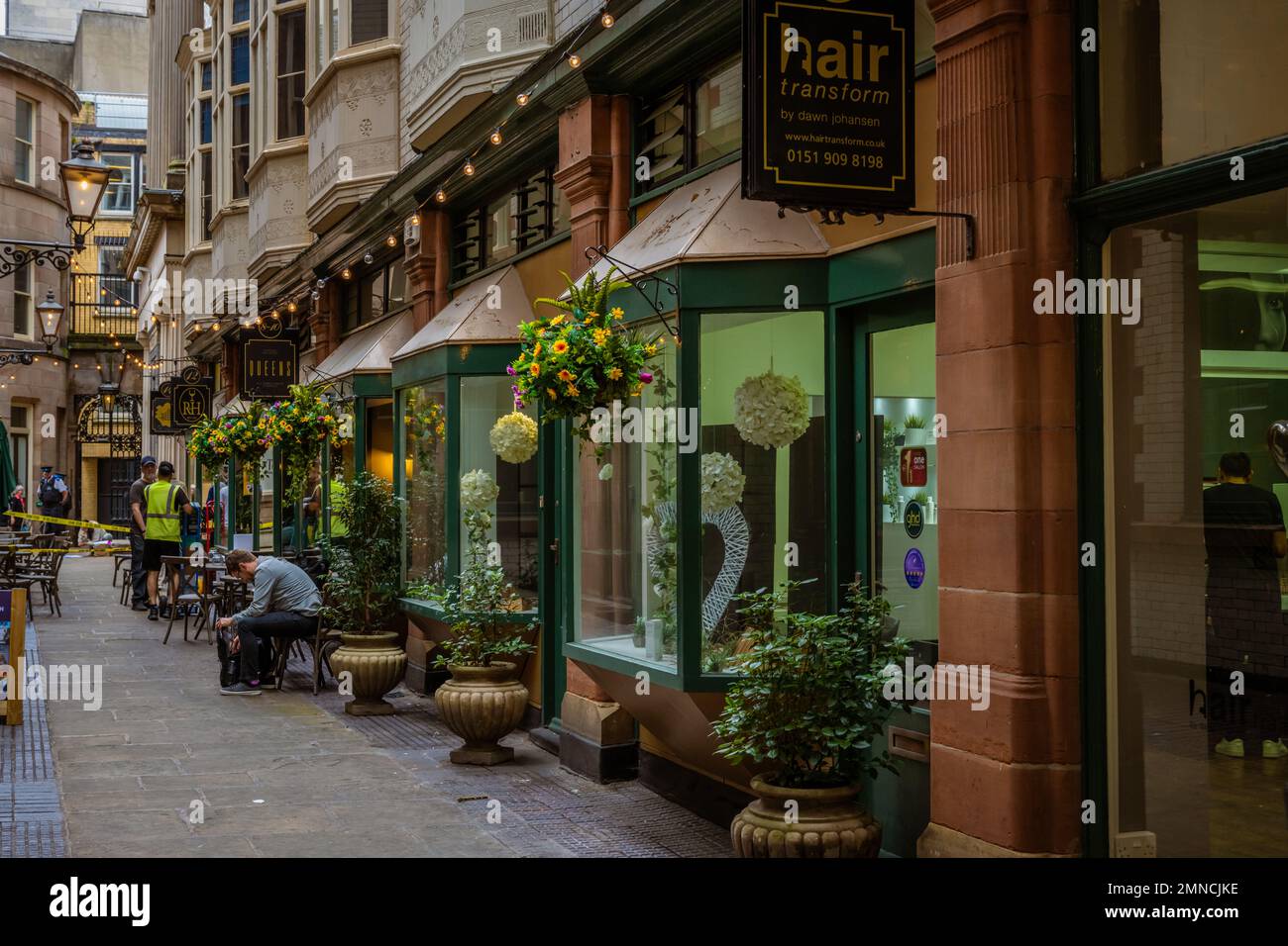 Shop alley with bay windows in Liverpool, United Kingdom Stock Photo ...