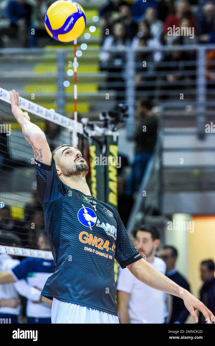 Palasport, Cisterna, Italy, January 29, 2023, Michele Baranowicz (Top Volley Cisterna) during ...