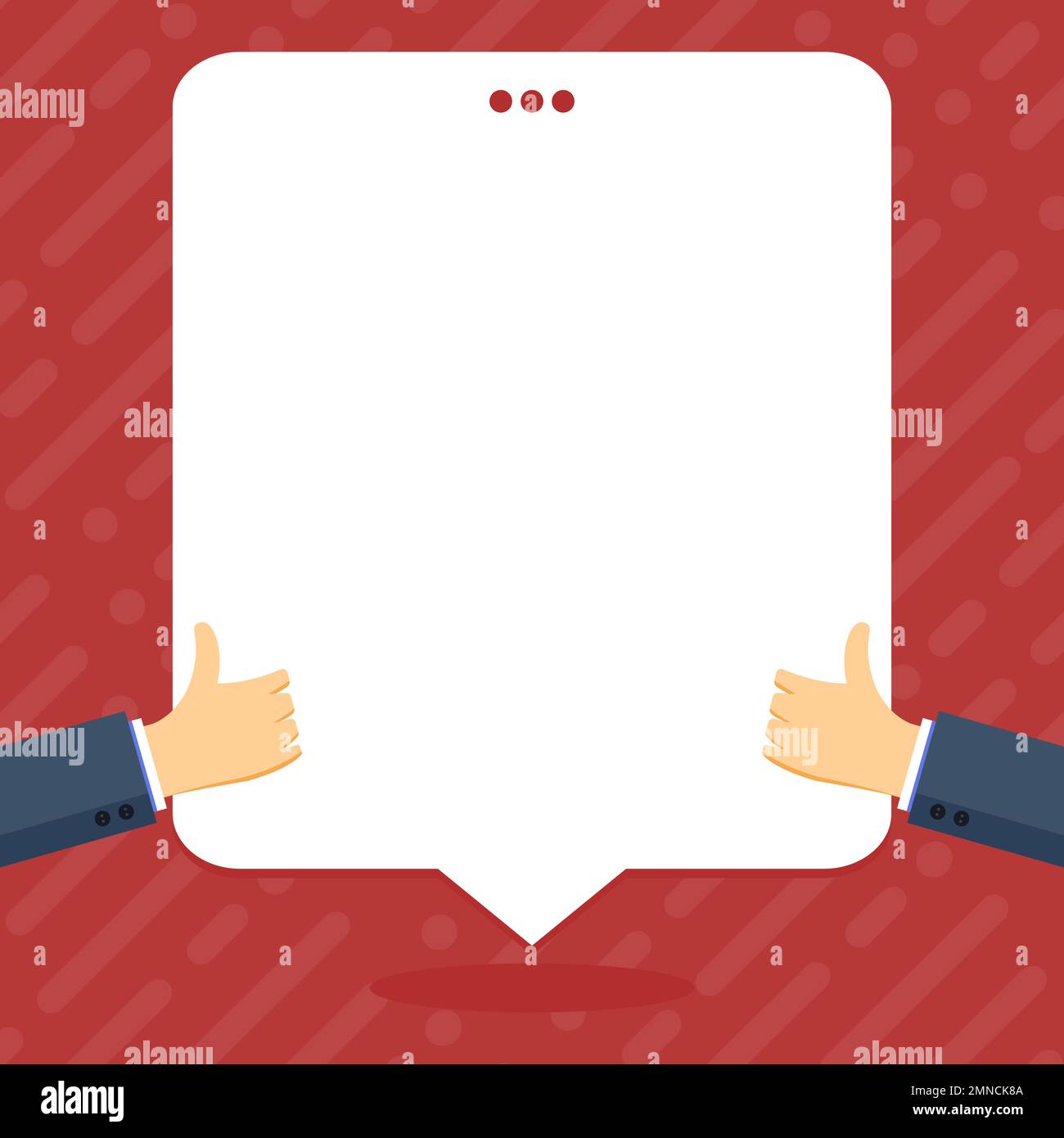 Big finger raised up pointing to whiteboard with information. White ...