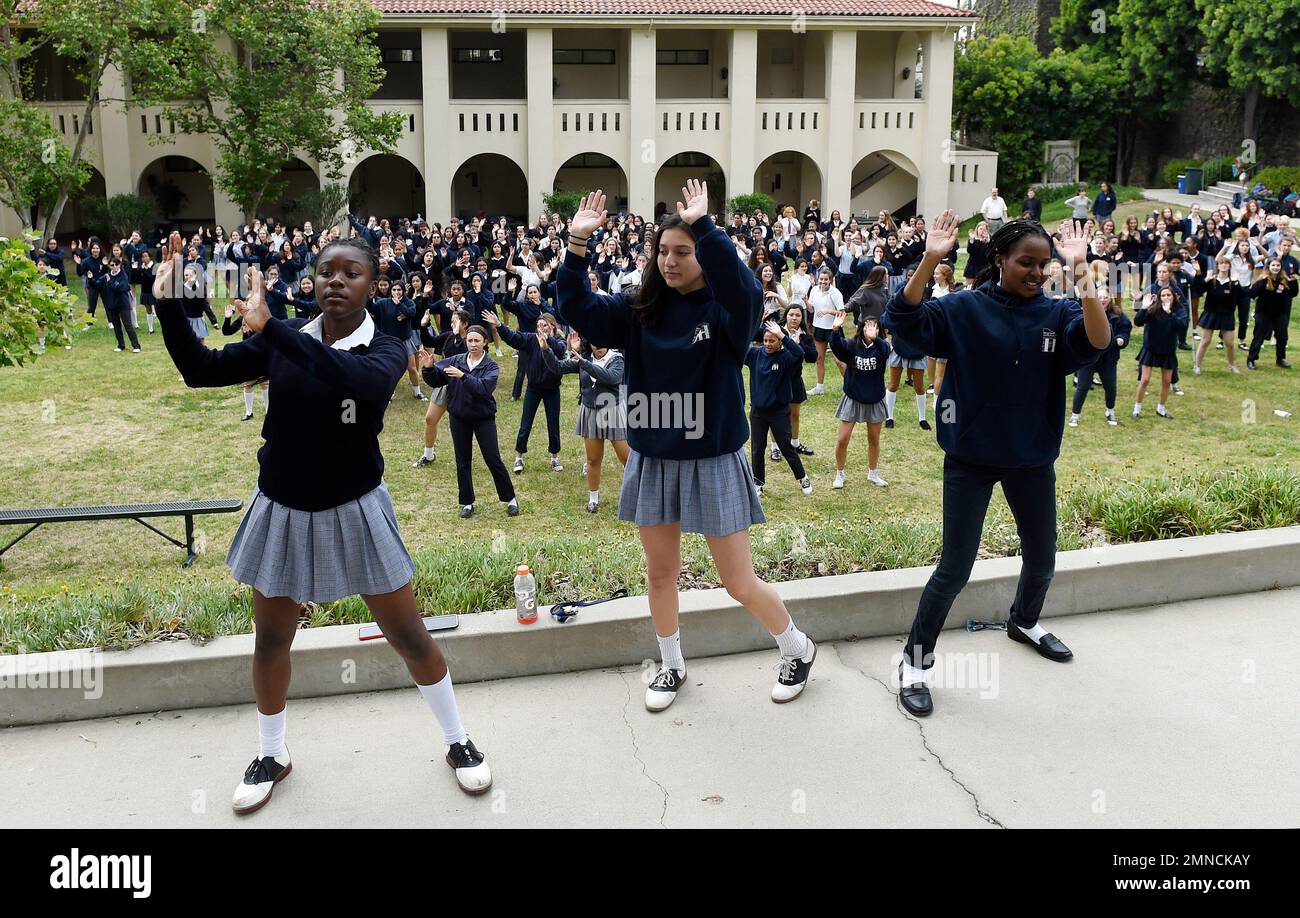 This April 30, 2018 photo shows Immaculate Heart High School students ...