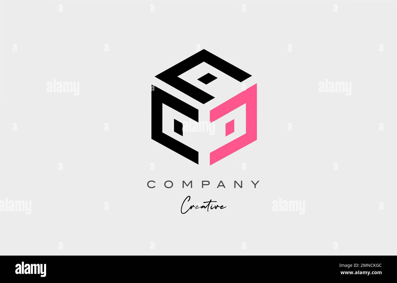 pink C three letter alphabet letter logo icon design. Creative template ...