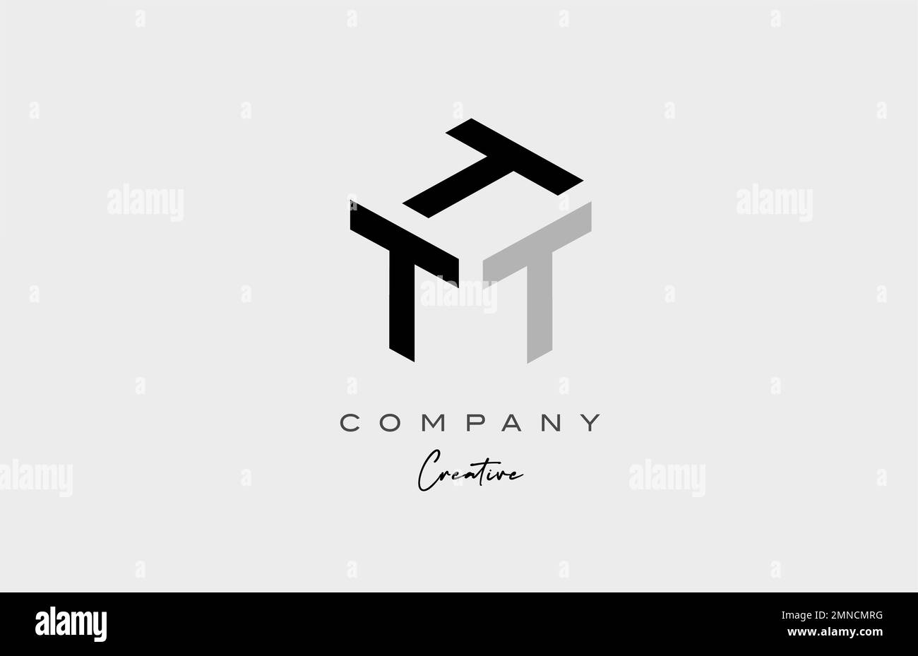 T grey three letter alphabet letter logo icon design. Creative template ...