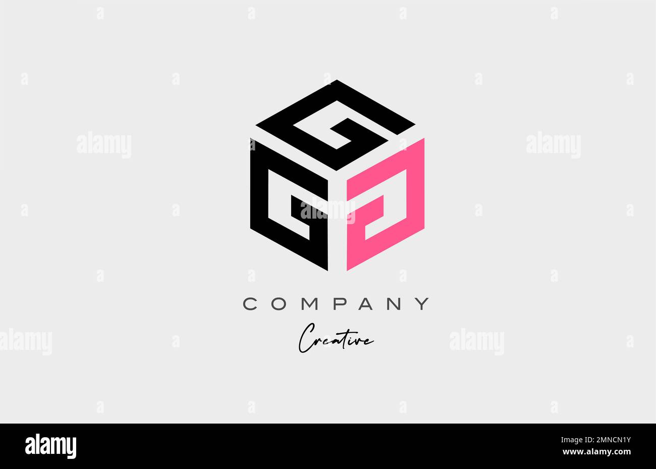 pink G three letter alphabet letter logo icon design. Creative template ...