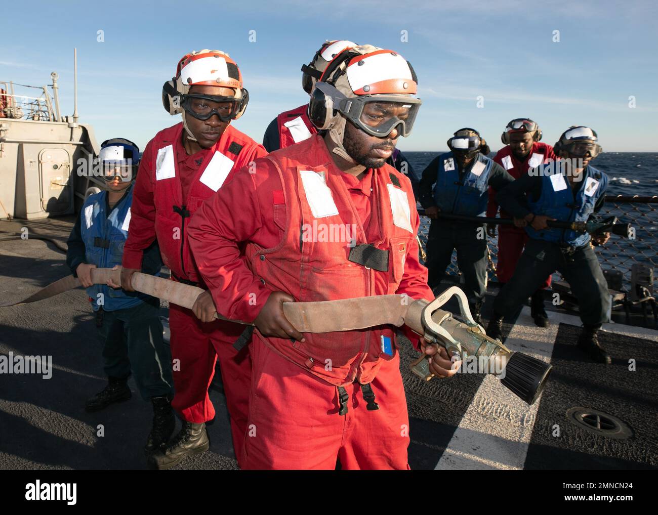 221001-N-DE439-1057 ATLANTIC OCEAN (Oct. 1, 2022) Damage Controlman ...