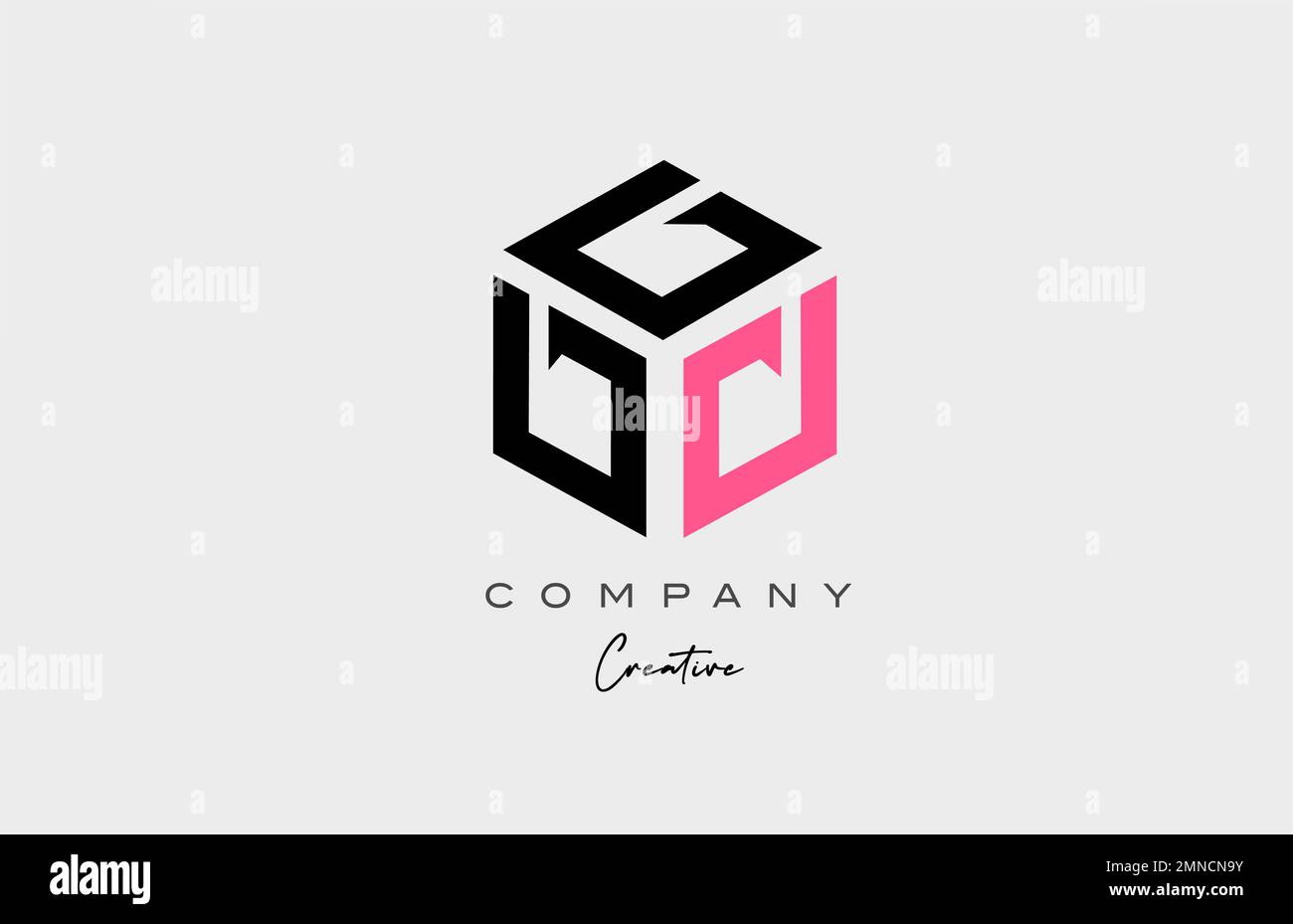 pink D three letter alphabet letter logo icon design. Creative template ...