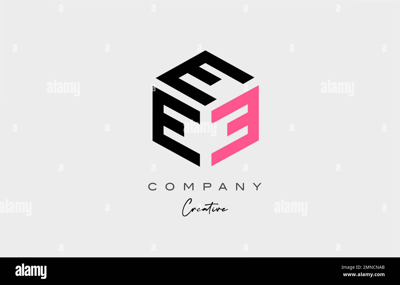 pink E three letter alphabet letter logo icon design. Creative template ...