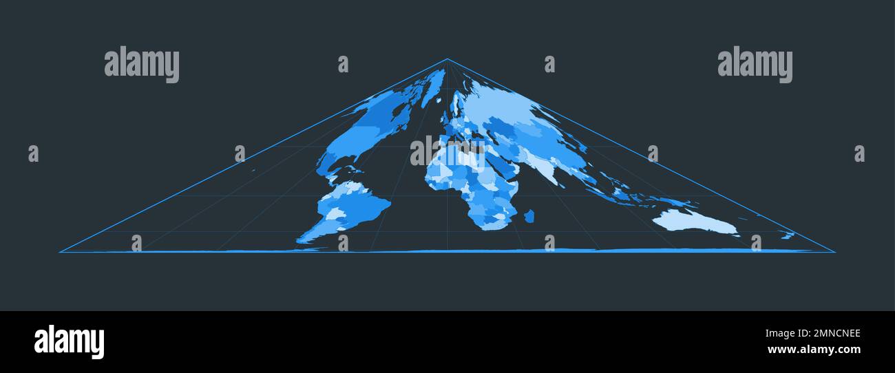 World Map. Collignon equal-area pseudocylindrical projection ...