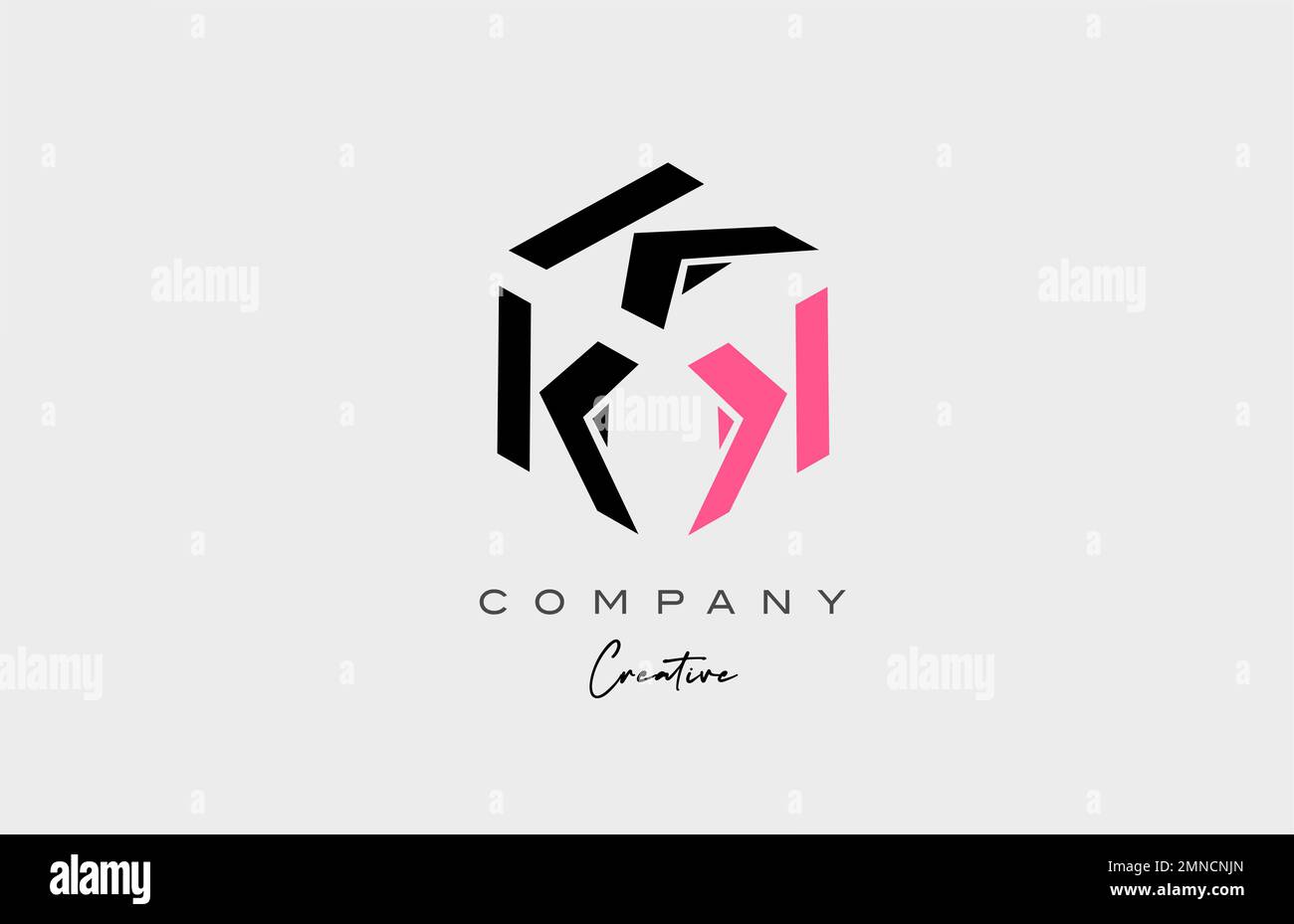 pink K three letter alphabet letter logo icon design. Creative template ...