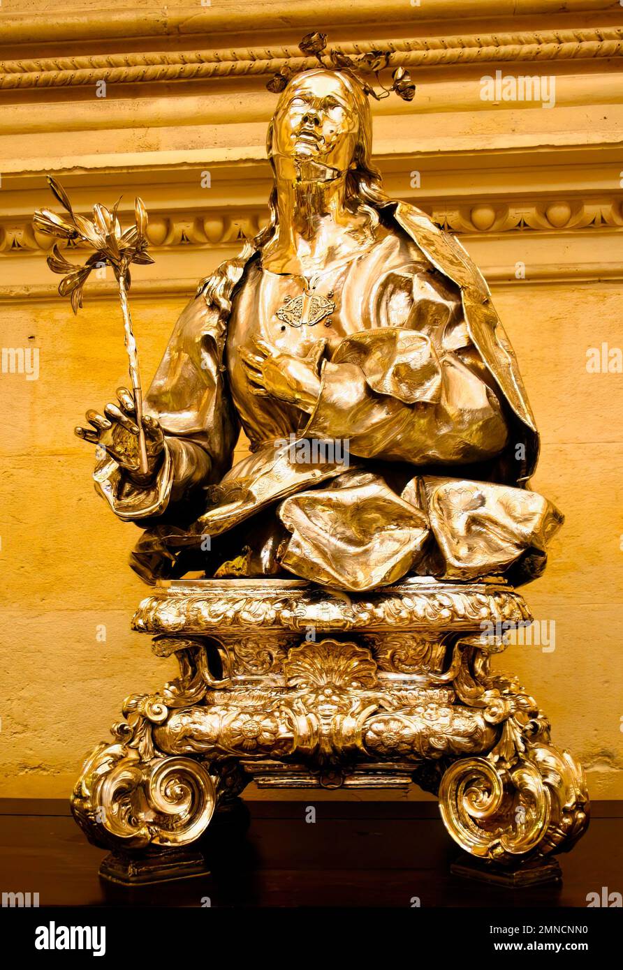Silver gilt reliquary bust of Saint Rosalia by Antonino Lorenzo ...