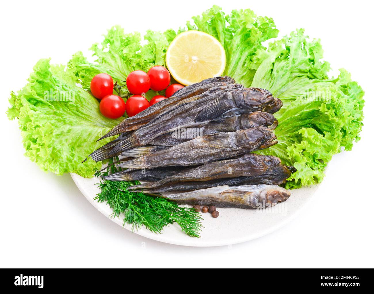 Group dried fish plate Cut Out Stock Images & Pictures - Alamy