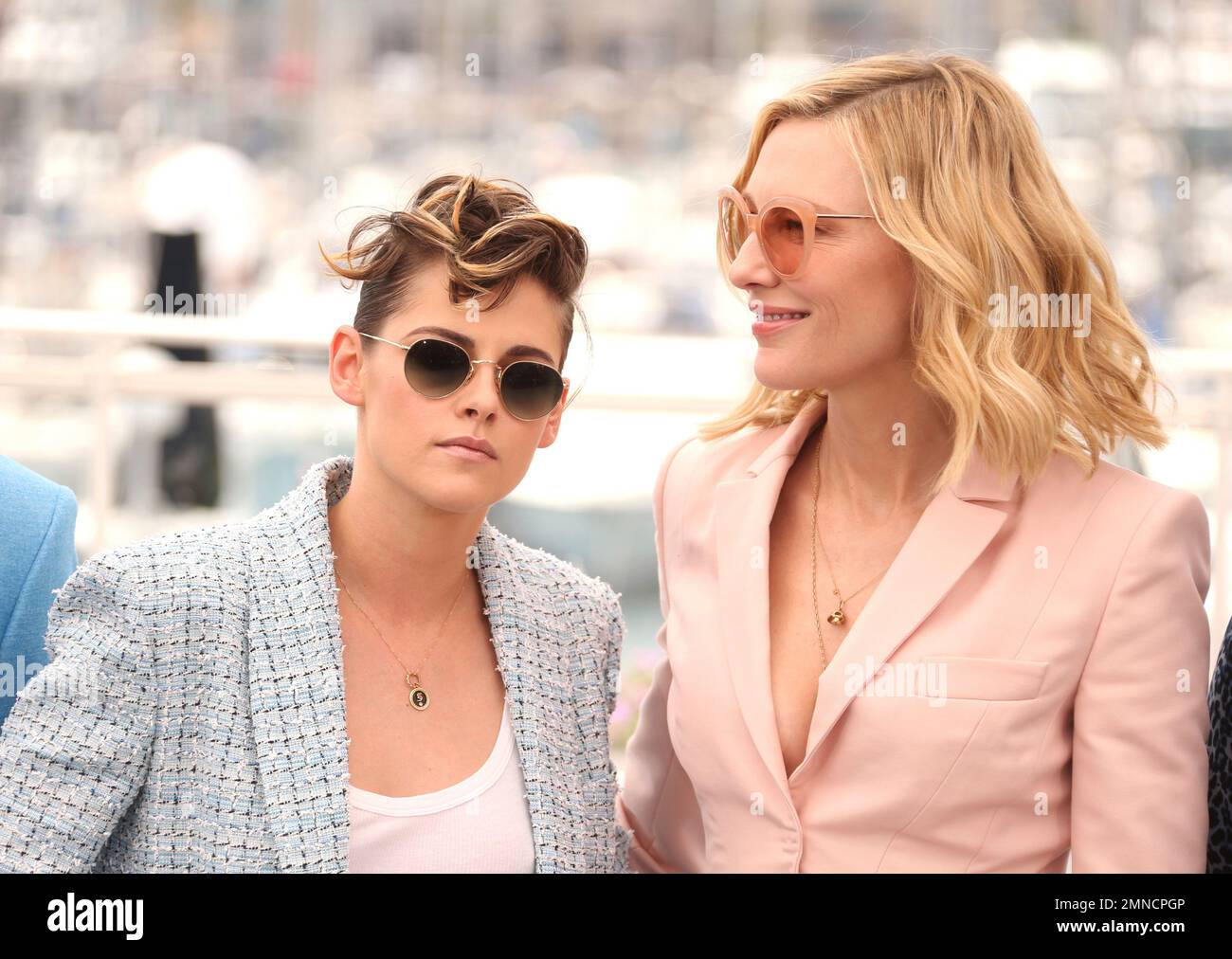 Jury member Kristen Stewart, left, and jury president Cate Blanchett ...