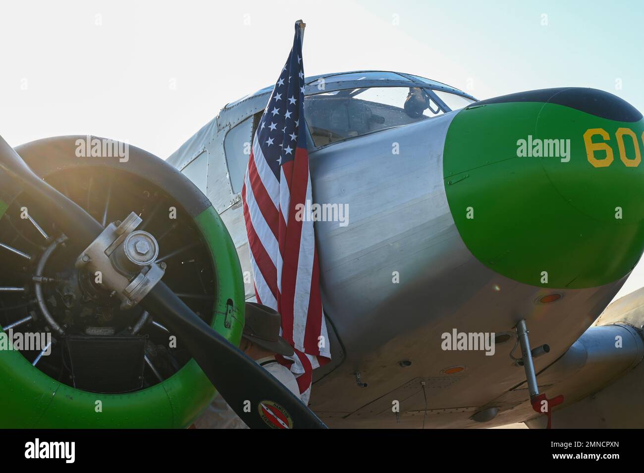 A UC-78 Jayhawk Wing sits on the flightline at Altus Air Force Base ...