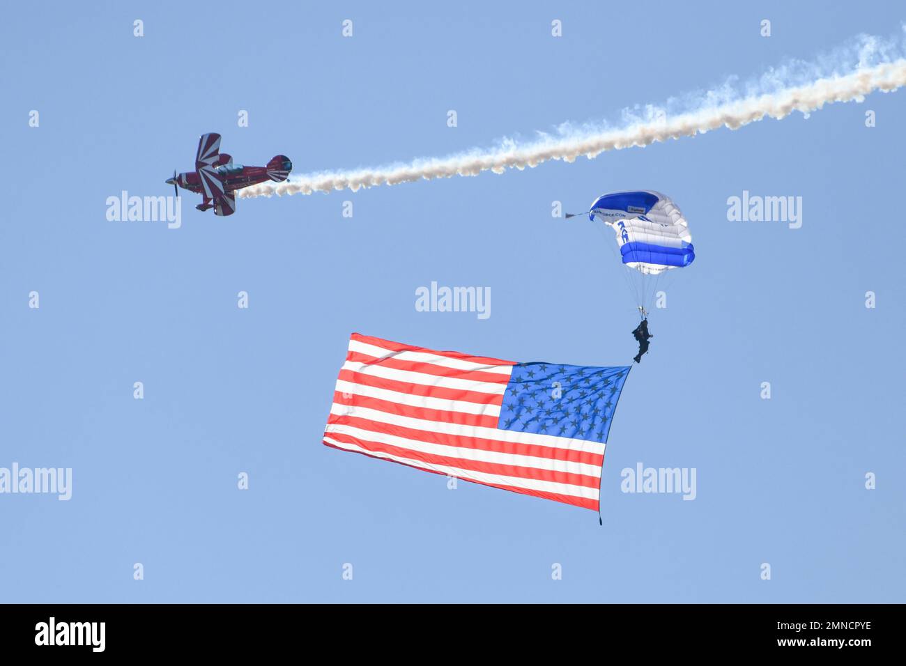 The U.S. Air Force Academy (USAFA) Wings of Blue and a Pitts S2B ...