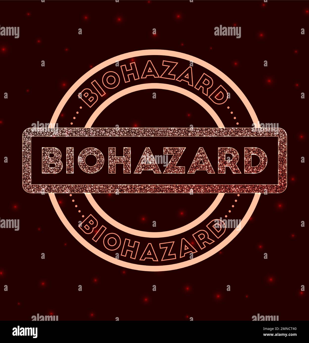 Biohazard badge. Glowing geometric round biohazard sign. Vector ...