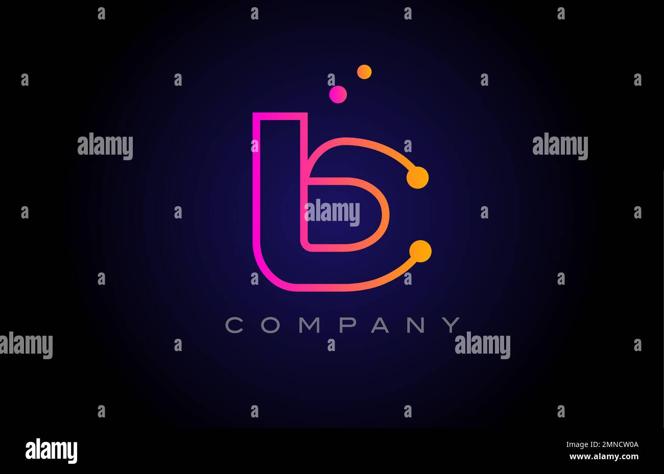 B dot line alphabet letter logo icon design. Creative template for ...