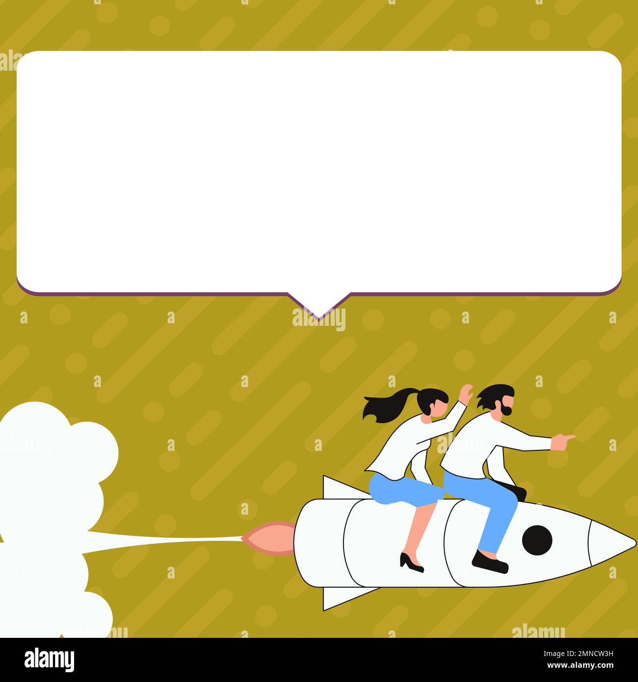 People on Rocket Ship Launching Fast Straight Up. Spaceship Drawing ...