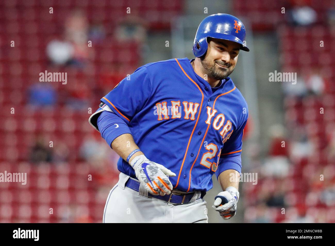 New York Mets' Adrian Gonzalez runs the bases after hitting a solo home ...