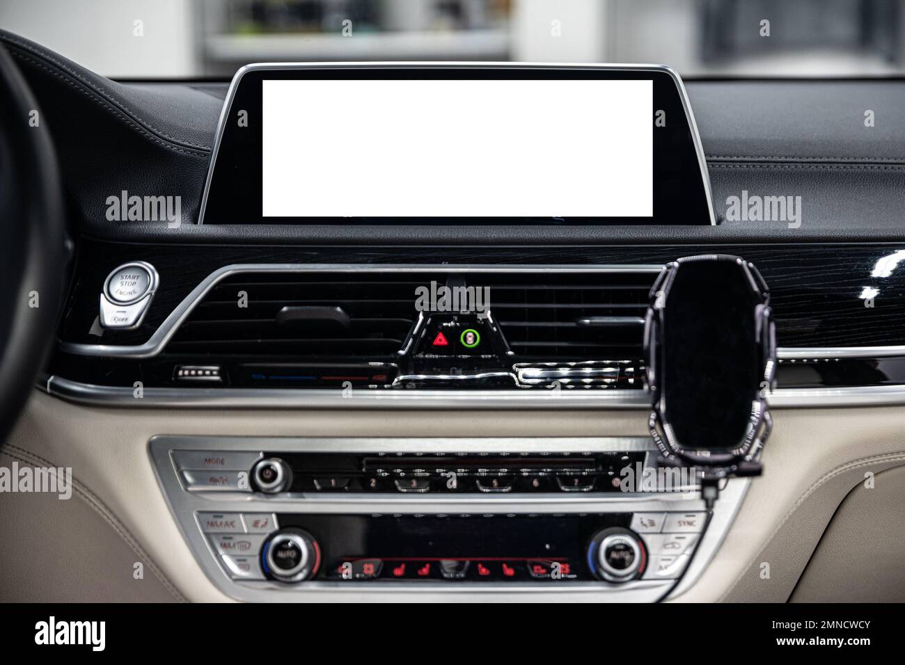 Blank screen of the on-board computer and multimedia systems of a ...