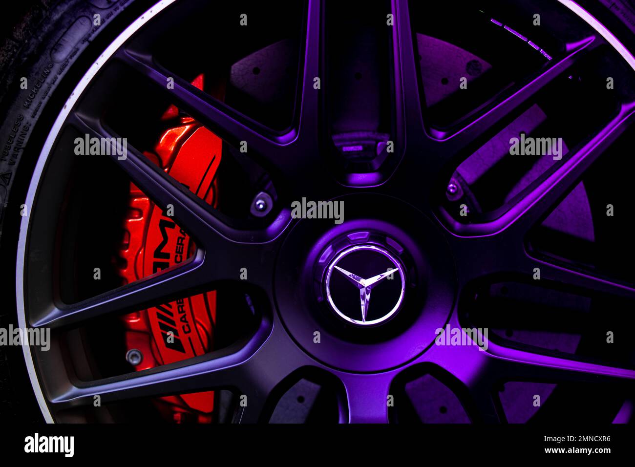 Stuttgart, Germany - June, 2021: Mercedes-Benz wheel. Mercedes amg ...