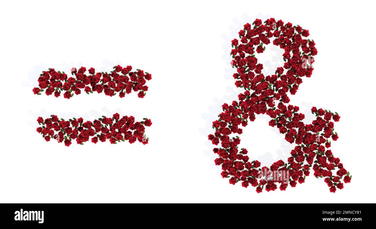 Concept or conceptual set of beautiful blooming red roses bouquets ...