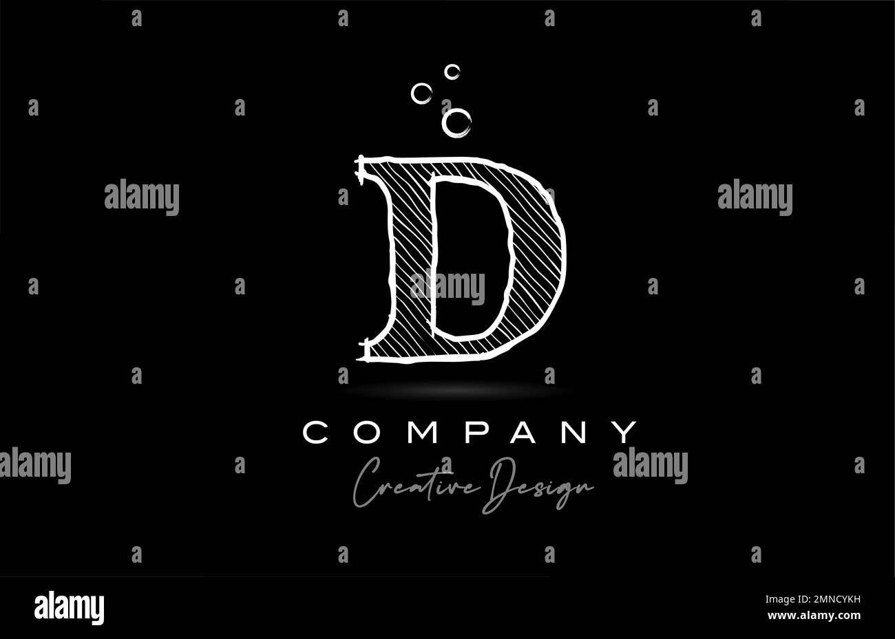 D pencil drawing alphabet letter logo icon with cartoonish style ...