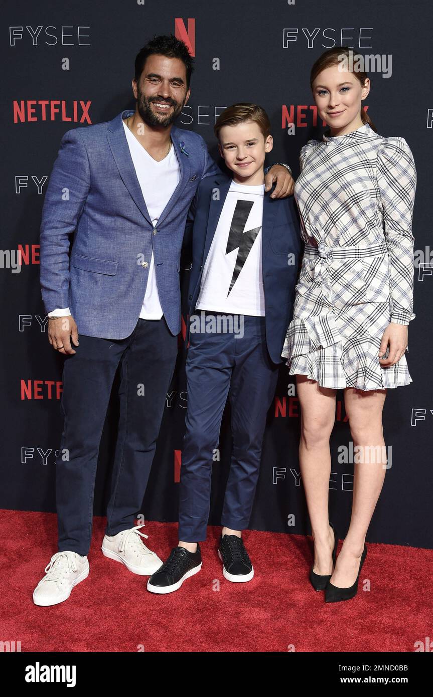 Ignacio Serricchio, from left, Maxwell Jenkins and Mina Sundwall attend ...